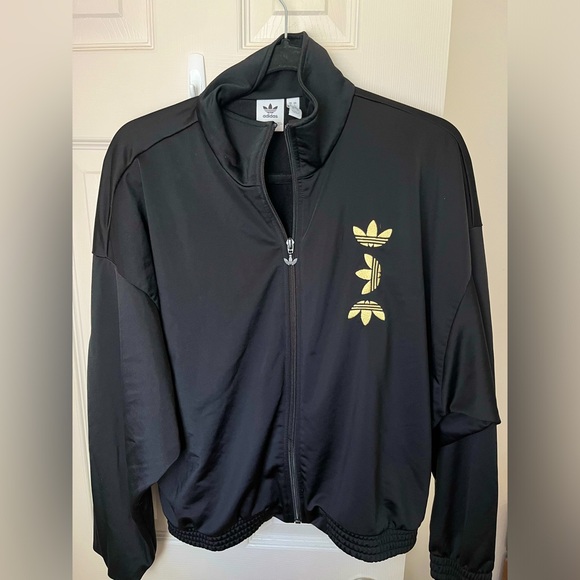 adidas | Jackets & Coats | Adidas Size Large Jacket Black And Gold ...